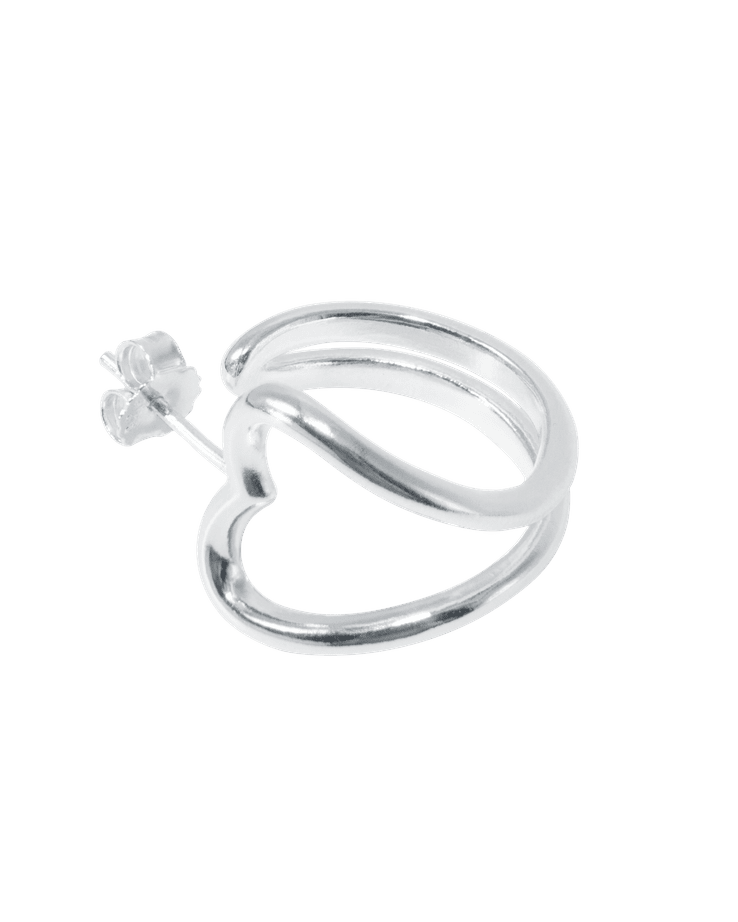 Jane Kønig Open Heart Hoop, Sølv – Rokkjærs